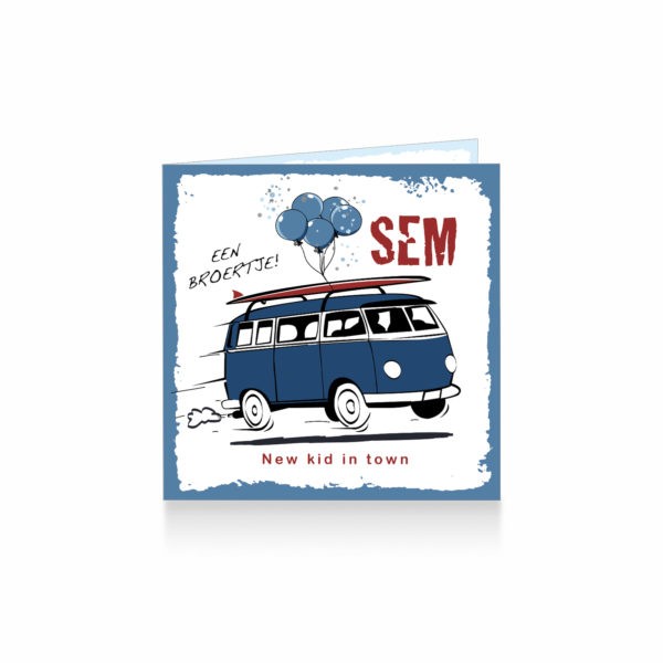 147-super gaaf vintage jongenskaartje met een getekend volkswagenbusje ...